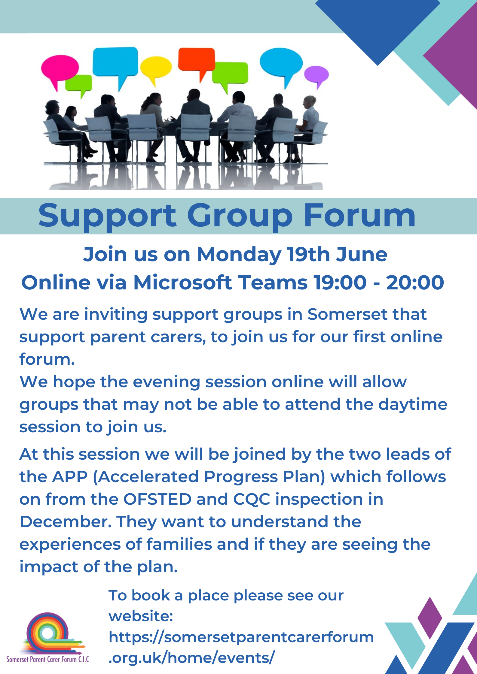 Support Group Forum update