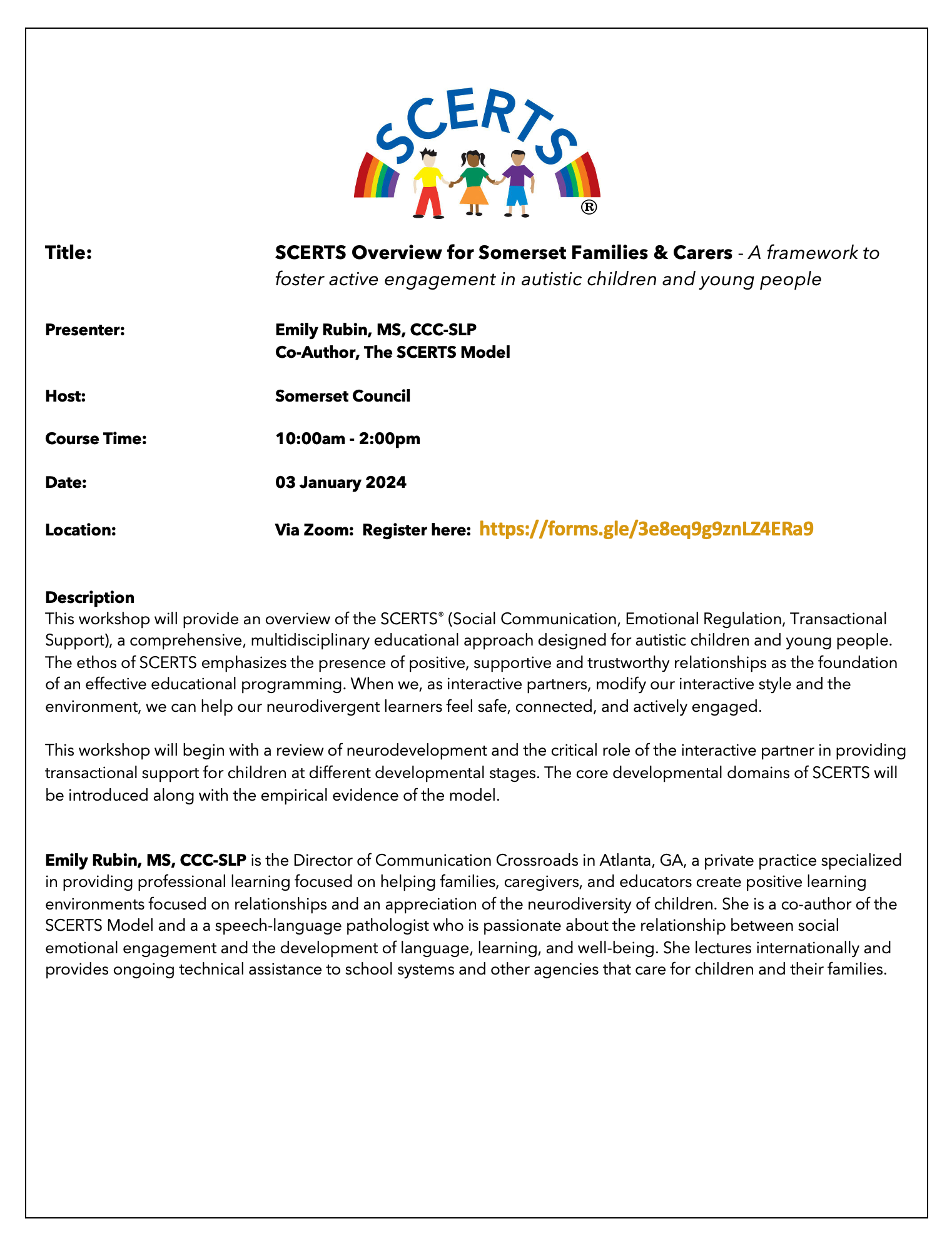 SCERTS Overview for Somerset Families & Carers – A framework to foster ...